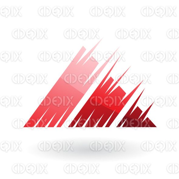 Striped Triangle Abstract Icon in Shades of Red | Cidepix
