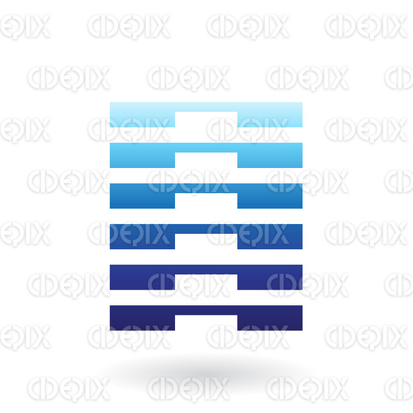 Blue Rectangular Striped Bars Icon | Cidepix