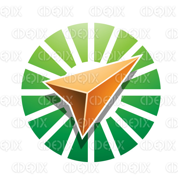 Green Navigation Arrow Abstract Icon | Cidepix