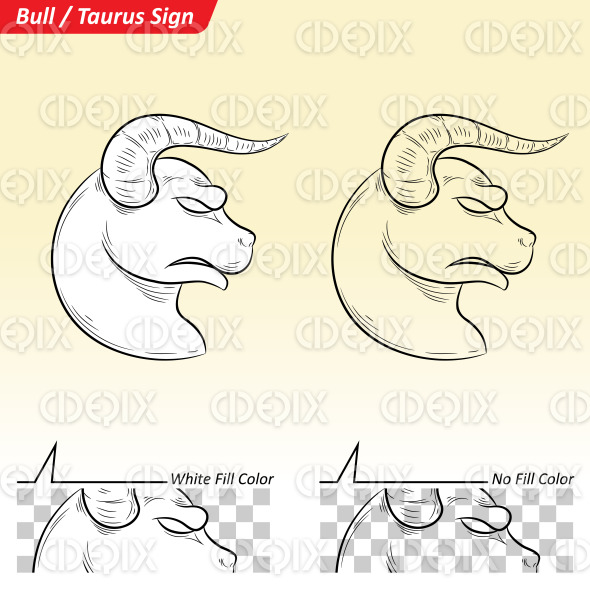 Taurus Zodiac Star Sign Sketch | Cidepix