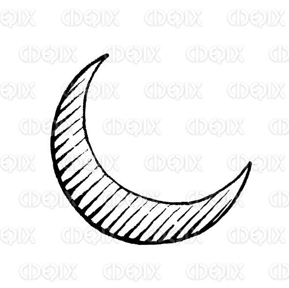 Vectorized Ink Sketch of Moon | Cidepix