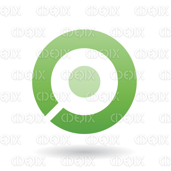 Bold Green Icon for Letter O Vector Illustration | Cidepix
