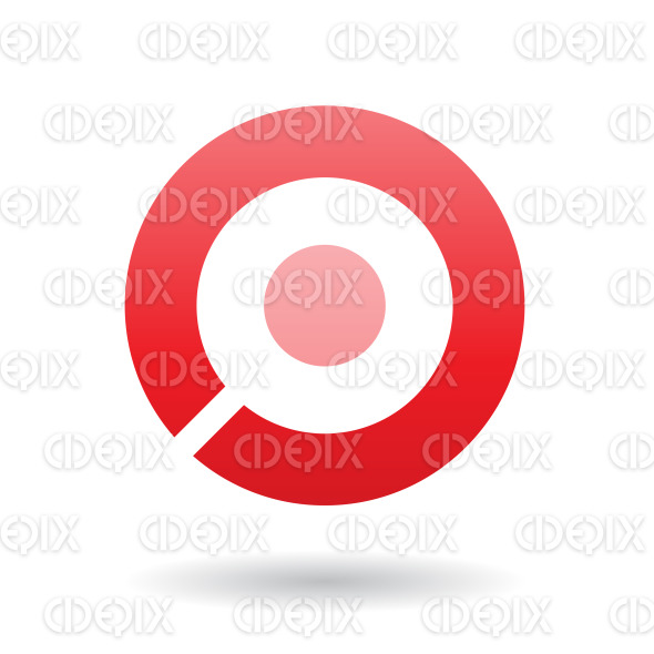 Bold Red Icon for Letter O Vector Illustration | Cidepix
