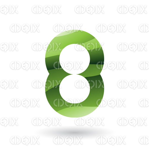 Green Round Icon for Number 8 Vector Illustration | Cidepix