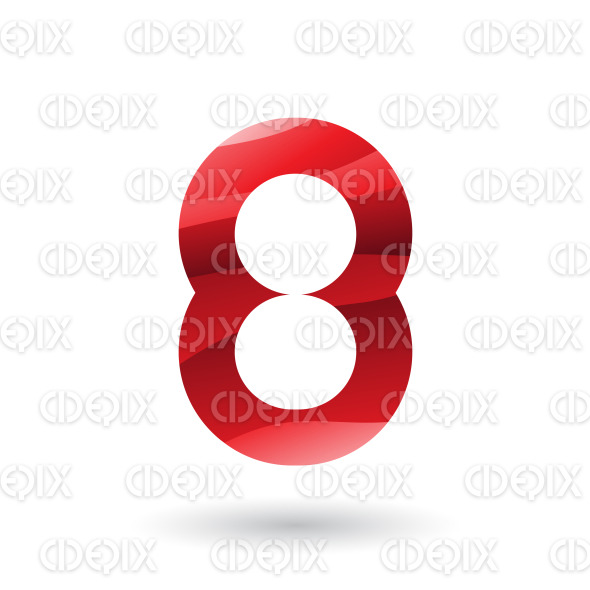 Red Round Icon for Number 8 Vector Illustration | Cidepix