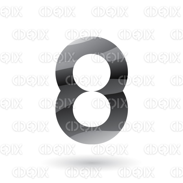 Grey Round Icon for Number 8 Vector Illustration | Cidepix