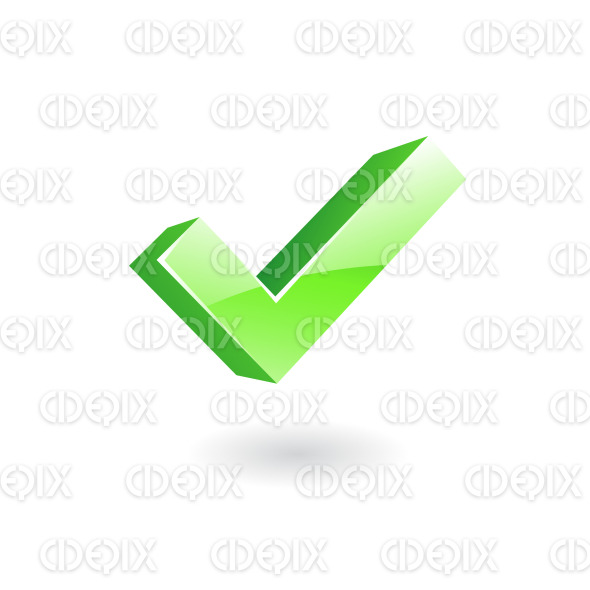 3d glossy green ok sign icon | Cidepix