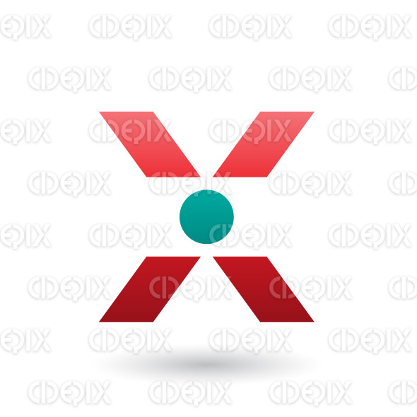 Red Icon of Letter X with a Circle Vector Illustration | Cidepix