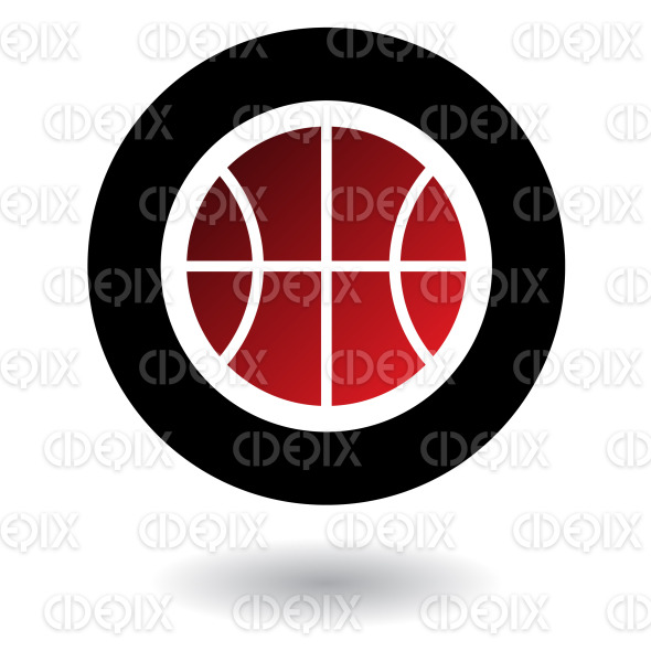 red and black basketball ball logo icon | Cidepix