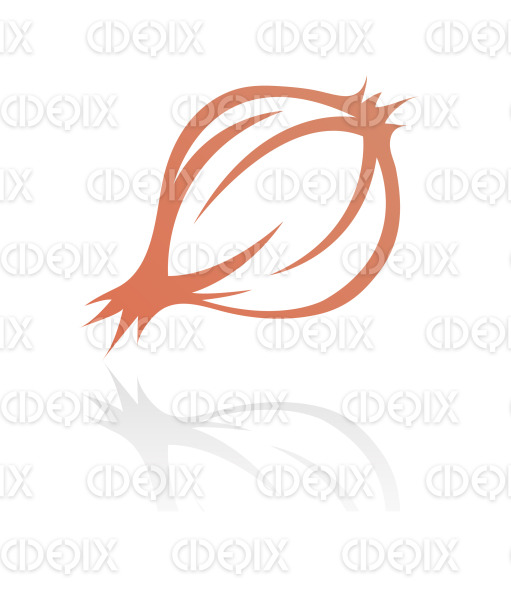 brown line art onion icon | Cidepix