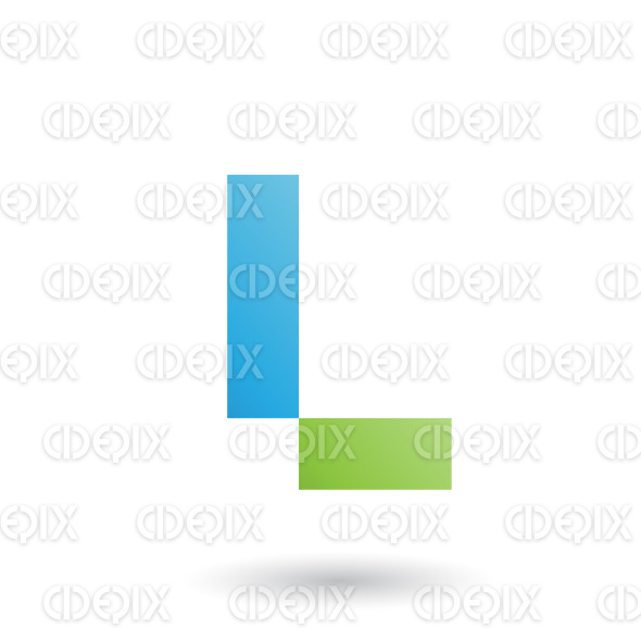 Blue Letter L with Rectangular Shapes Vector Illustration | Cidepix