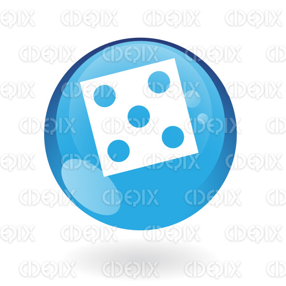 blue round dice icon | Cidepix