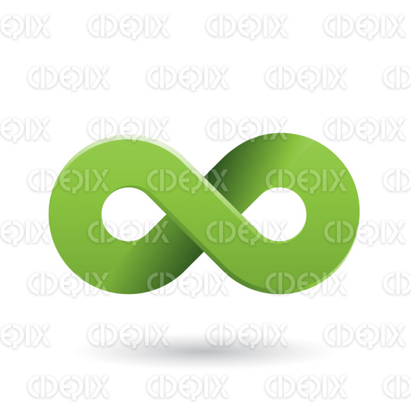 Green Shaded and Thick Infinity Symbol Vector Illustration | Cidepix