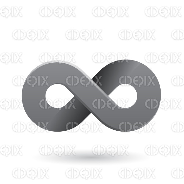 Grey Shaded and Thick Infinity Symbol Vector Illustration | Cidepix
