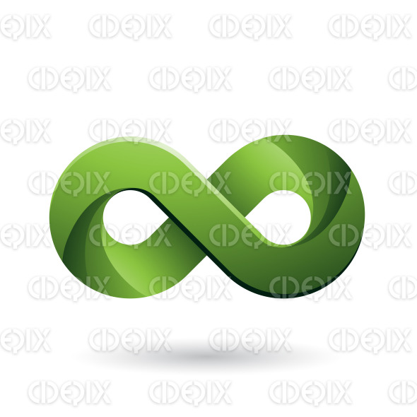 Infinity Symbol with Green Color Tints Vector Illustration | Cidepix