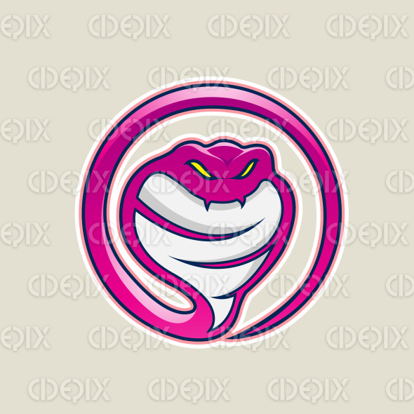 Magenta Cobra Snake Cartoon Icon Vector Illustration | Cidepix