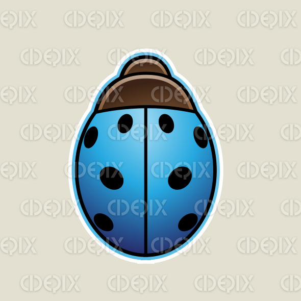 Blue Cartoon Ladybug Icon Vector Illustration | Cidepix