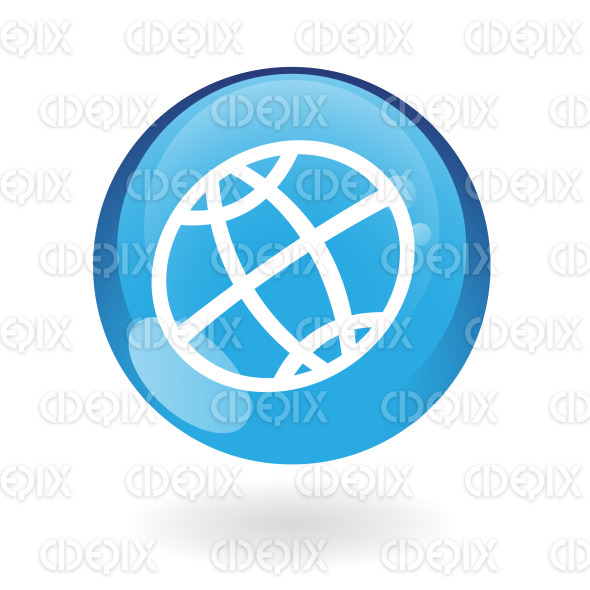 globe icon on blue glossy button | Cidepix