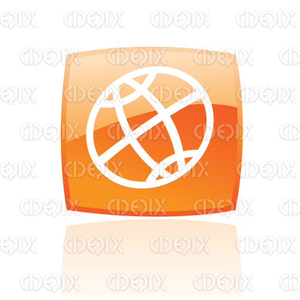 globe icon on orange glossy button | Cidepix