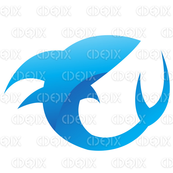glossy blue shark icon | Cidepix