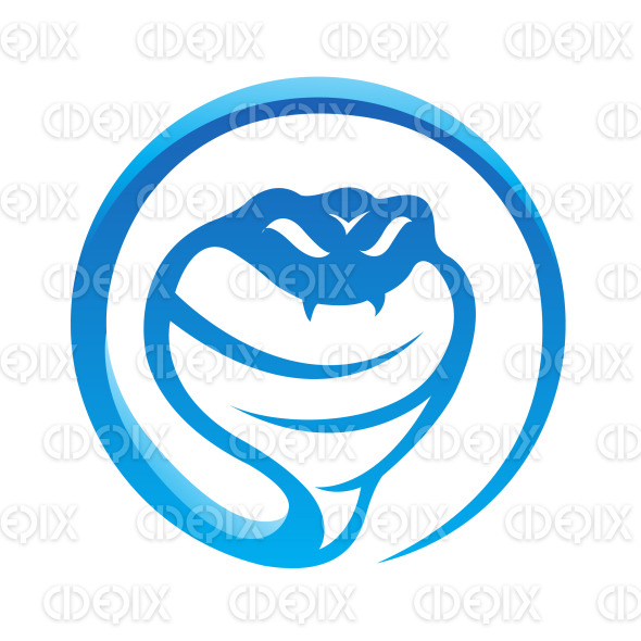 glossy blue cobra snake icon | Cidepix