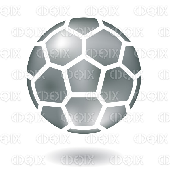 metallic silver football, soccer ball icon | Cidepix