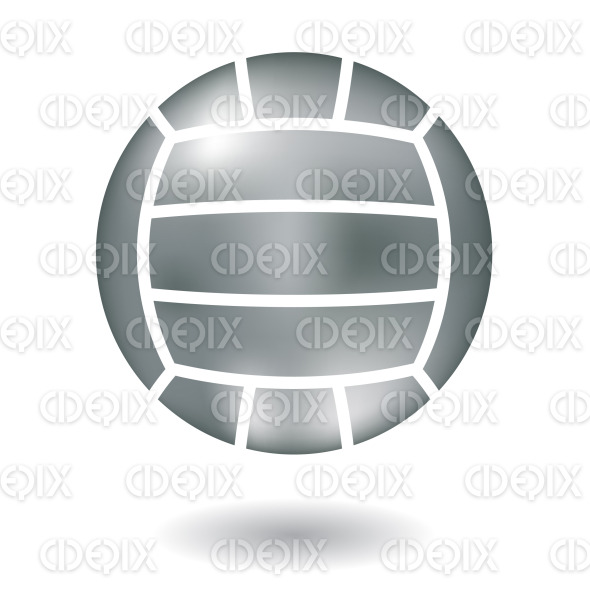 metallic silver volleyball ball icon | Cidepix