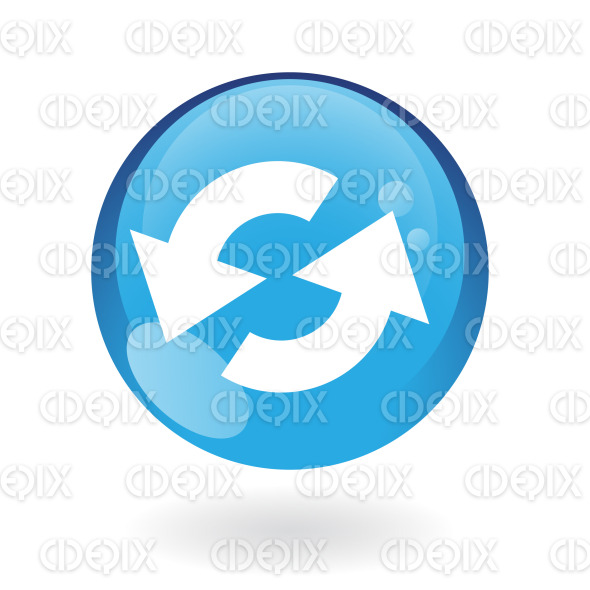 refresh icon on glossy blue button | Cidepix