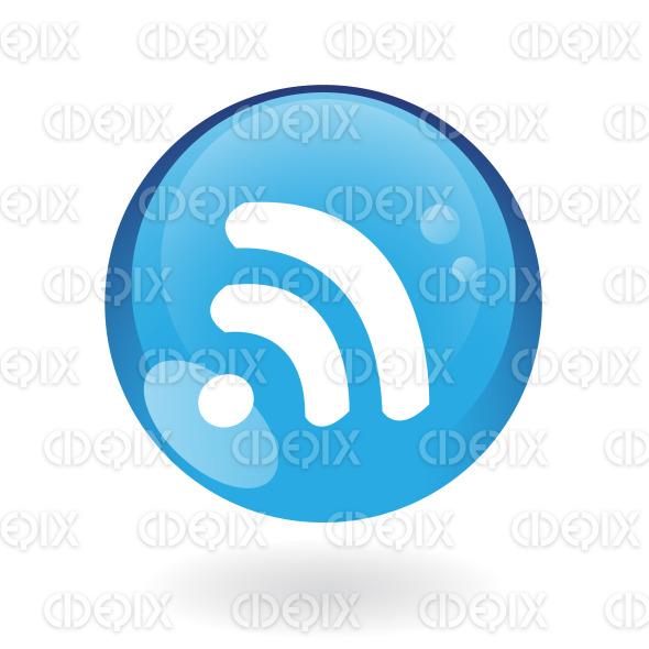rss icon on glossy blue button | Cidepix
