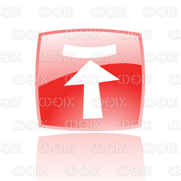 upload arrow icon on red glossy button | Cidepix