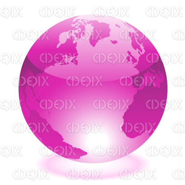 glossy purple world, globe icon | Cidepix