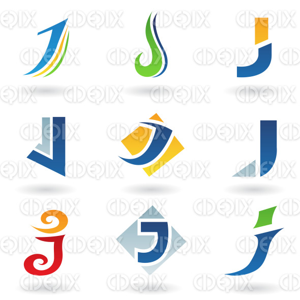 colorful abstract icons and designs for letter j | Cidepix