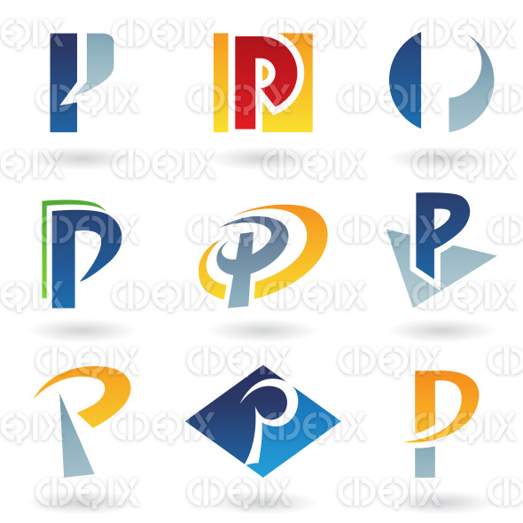 colorful abstract icons and designs for letter p | Cidepix
