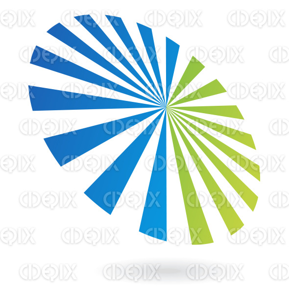 blue and green abstract revolving circus lines logo icon | Cidepix
