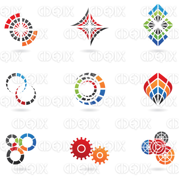 colorful cogs and webs icons | Cidepix
