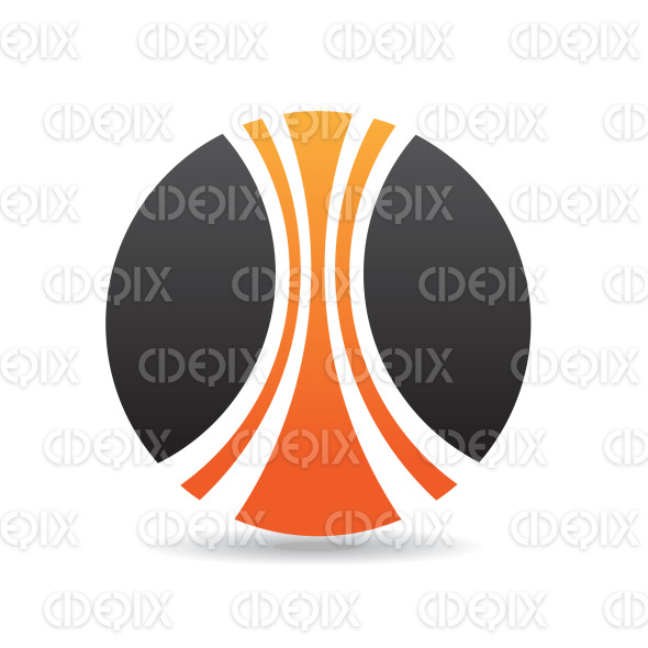 abstract black and orange round logo icon | Cidepix