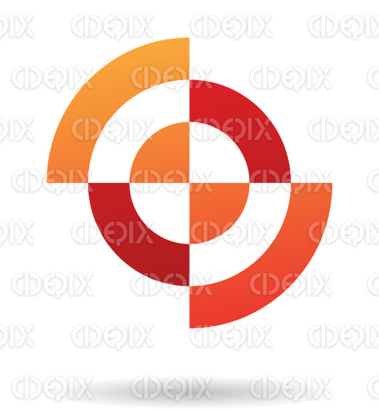abstract red and orange target circles logo icon | Cidepix