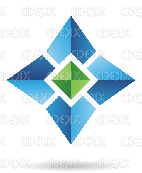 abstract blue and green squares logo icon | Cidepix