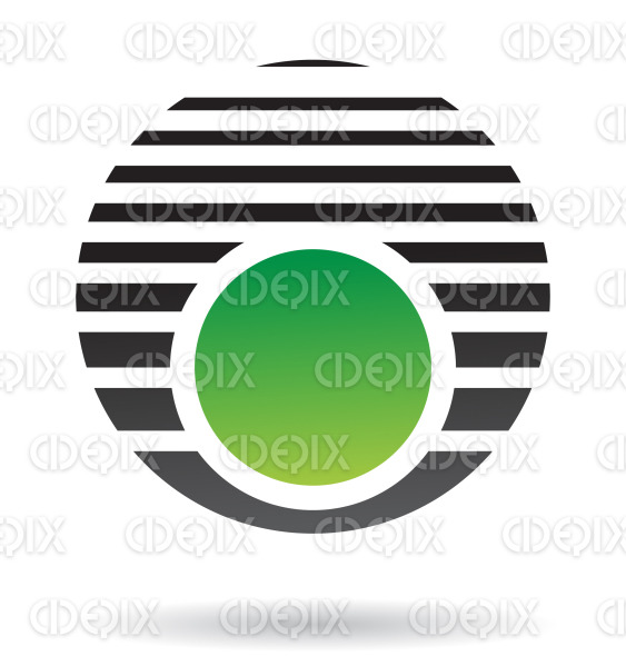 abstract green and black nested circles logo icon | Cidepix