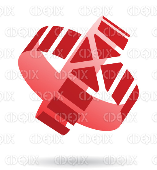 abstract red crossing arrows logo icon | Cidepix