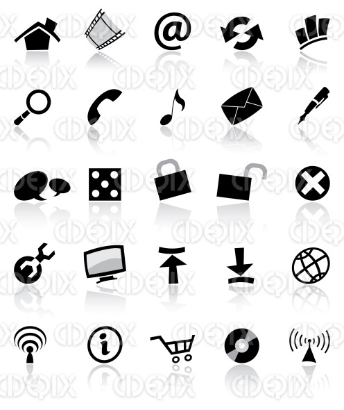 various black web, computer, app icons | Cidepix