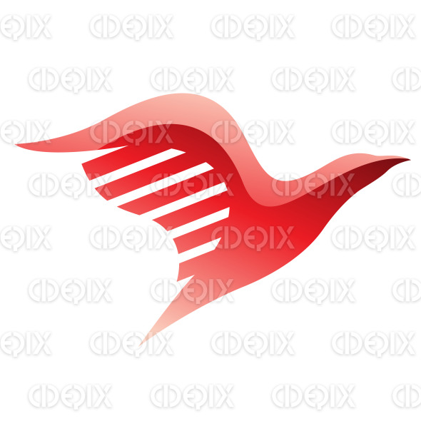 Red Glossy Flying Eagle Bird Icon | Cidepix
