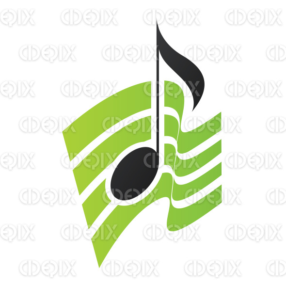 Black and Green Wavy Musical Note | Cidepix