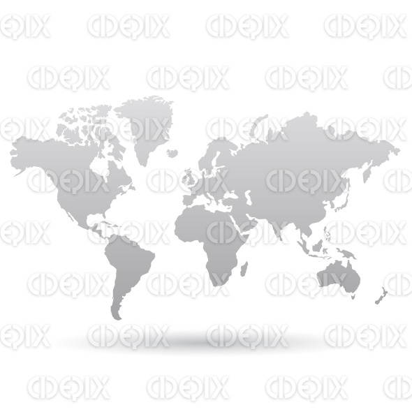 Detailed Gray World Map with Shadow | Cidepix