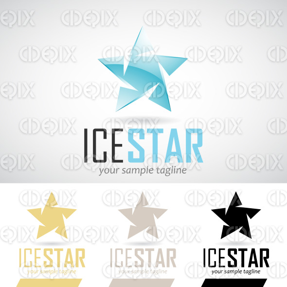 Ice Blue Star Shape Logo Icon | Cidepix