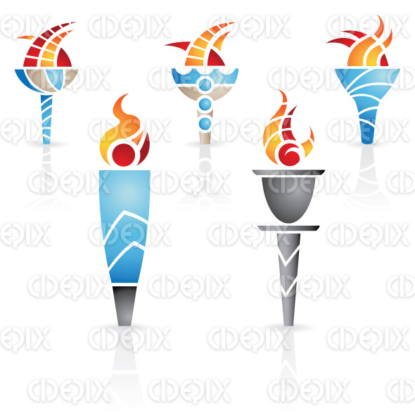 colorful antique roman, greek olympic torches | Cidepix