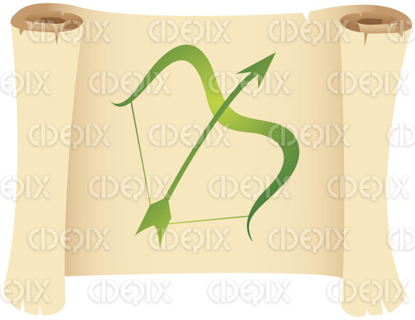 sagittarius star sign on a scroll paper | Cidepix